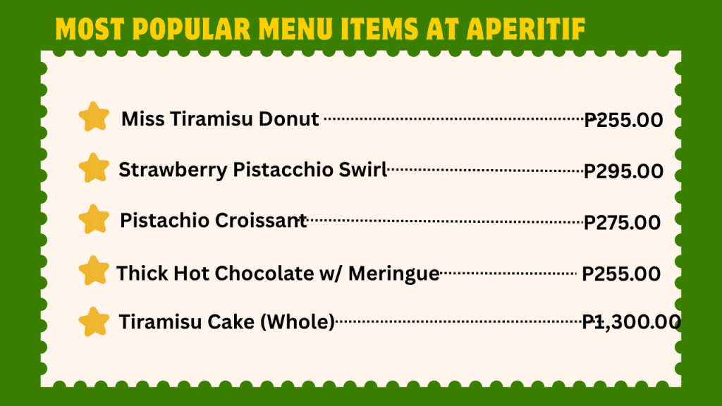 Aperitif Menu With Prices In The Philippines - 2025