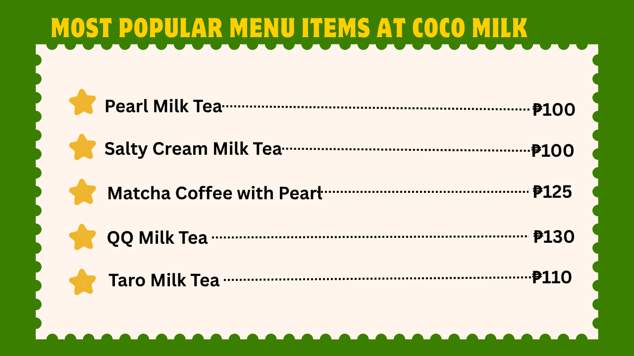 CoCo Milk Tea Menu With Prices In The Philippines- 2025