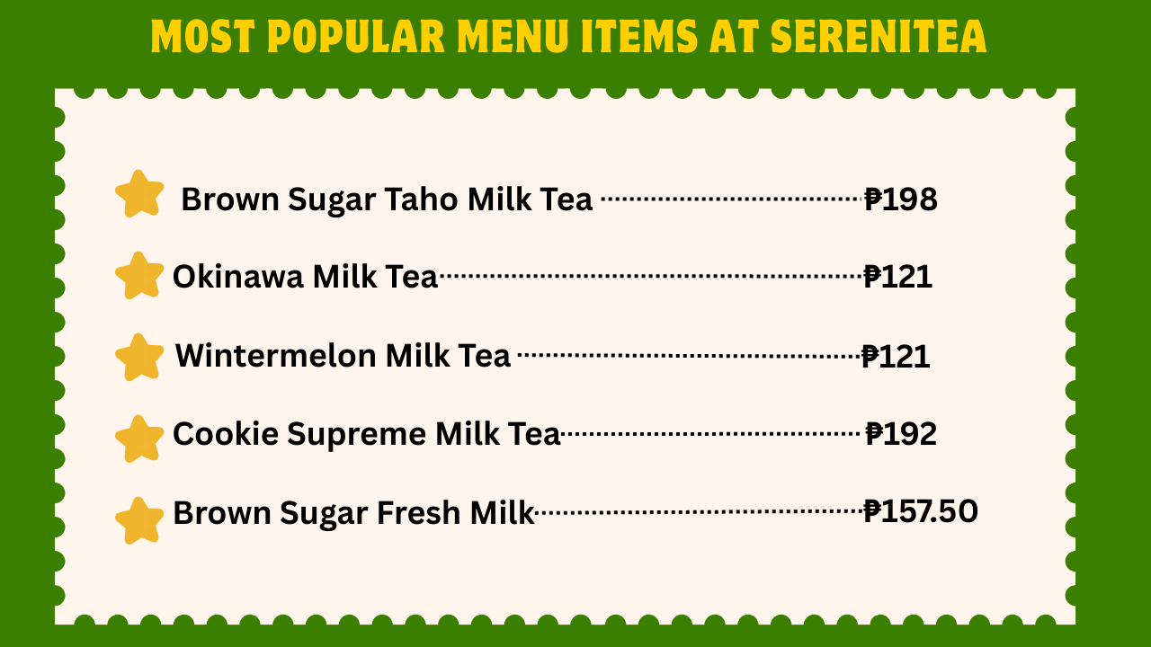 Serenitea Menu With Prices In The Philippines - 2025